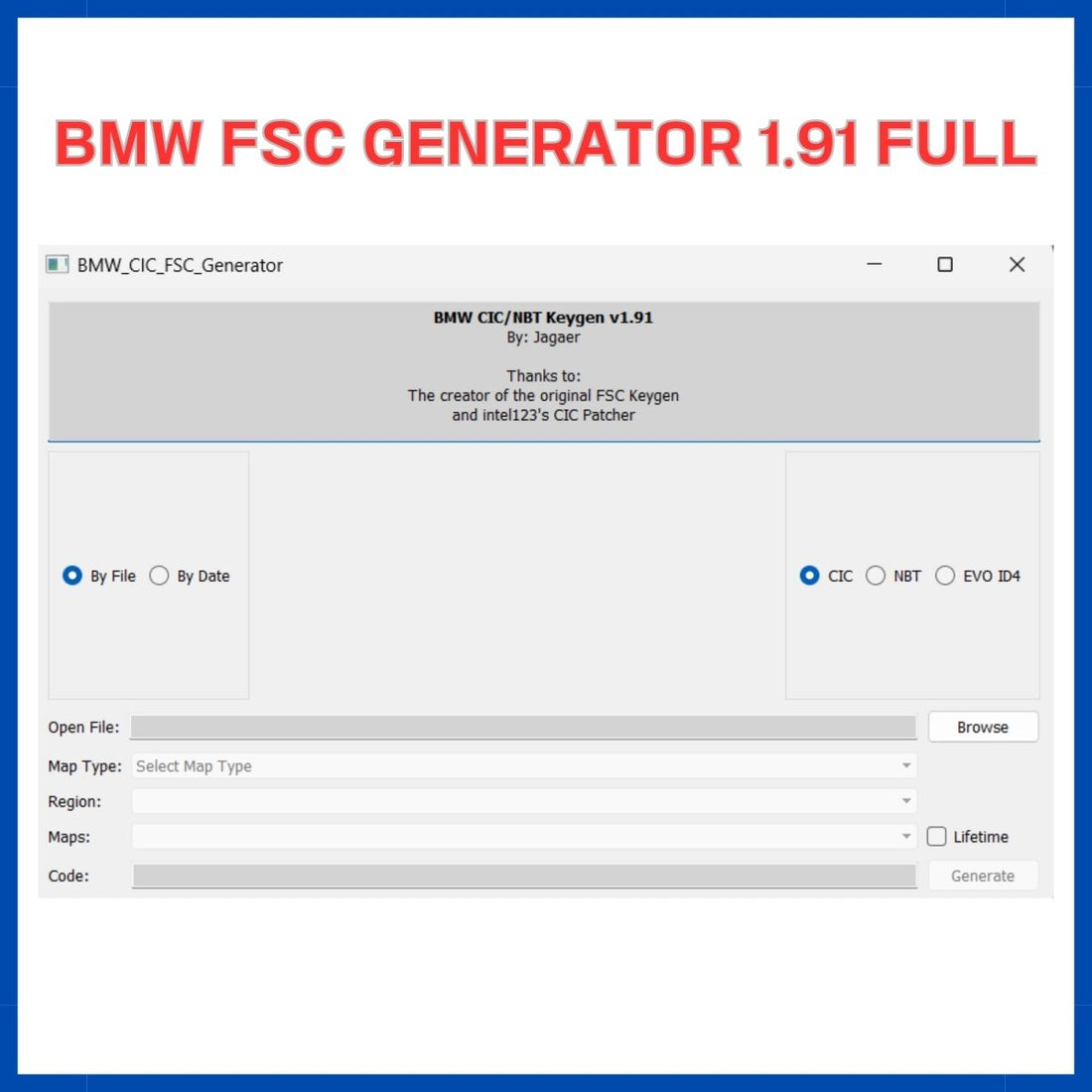 BMW FSC Generator 1.91 Full – CIC/NBT Map Code Tool - Prodiagtools